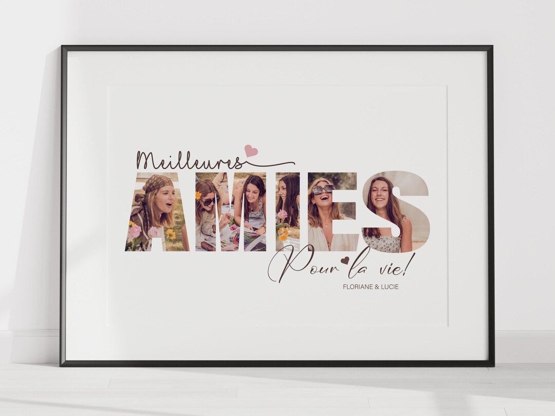 Best Friends Poster, Friends Photo Word, Personalized Poster With ...