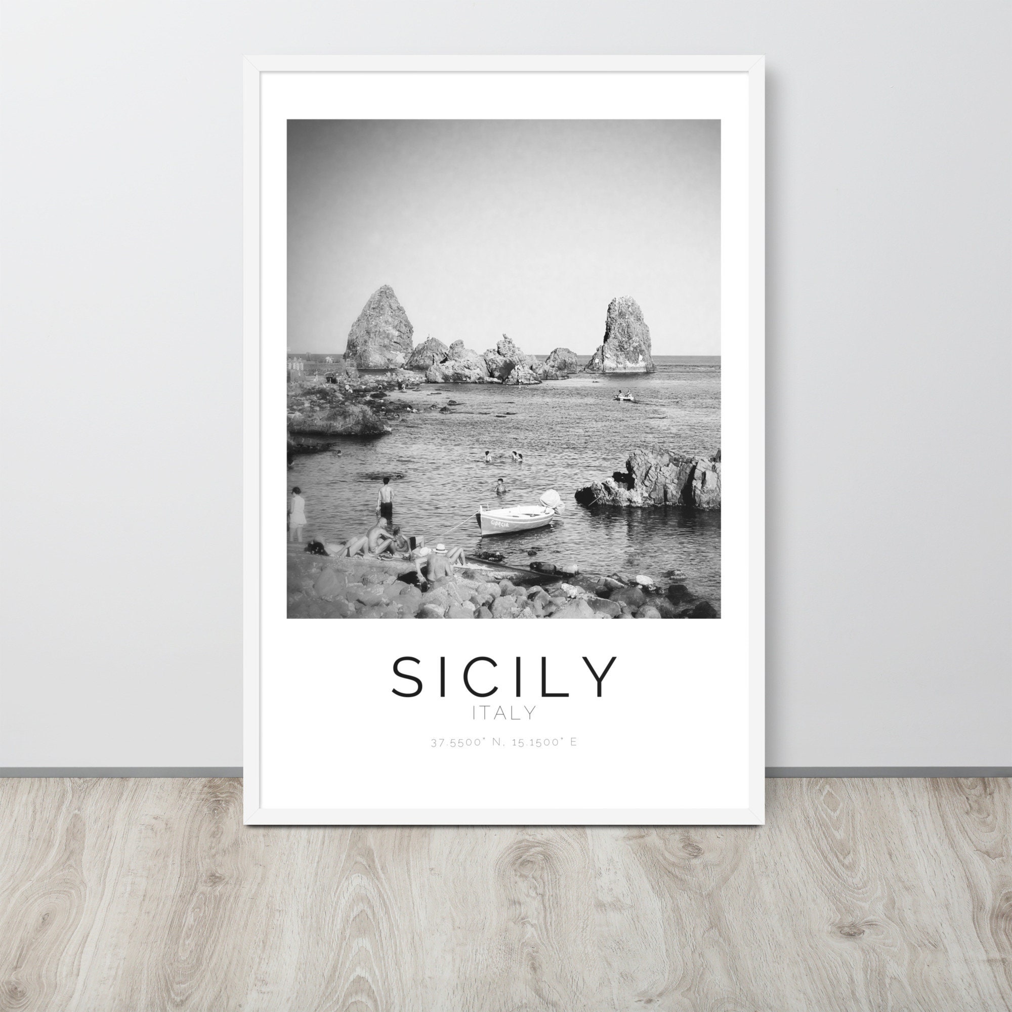 Sicily Poster Black and White Print, Sicily Wall Art, Sicily Travel ...