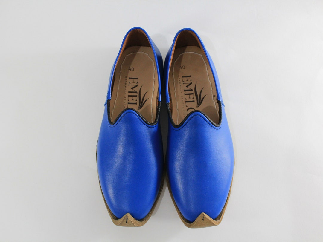 Men's Sax Blue Traditional Turkish Yemeni Handmade Leather - Etsy