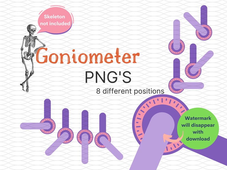 Goniometer Digital Clip Art. PT and OT Clip Art. Goni Medical Art. - Etsy