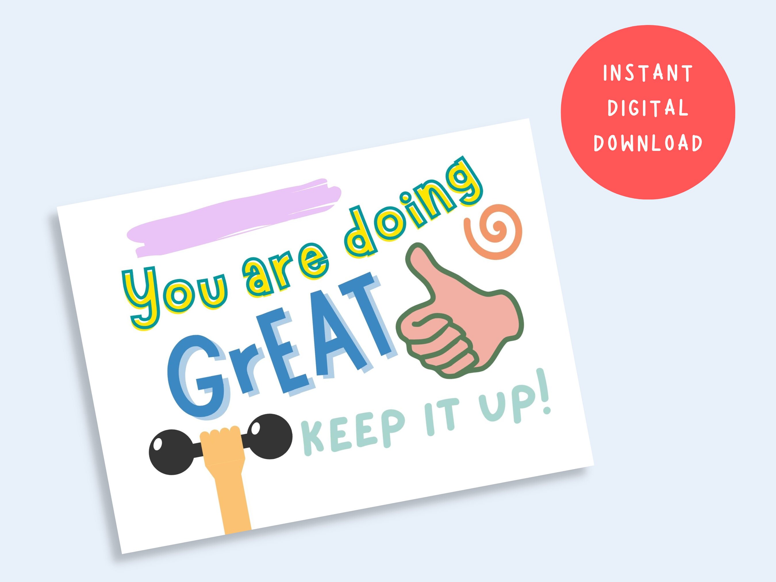 Encouragement Thank You Card. Downloadable File Card. - Etsy