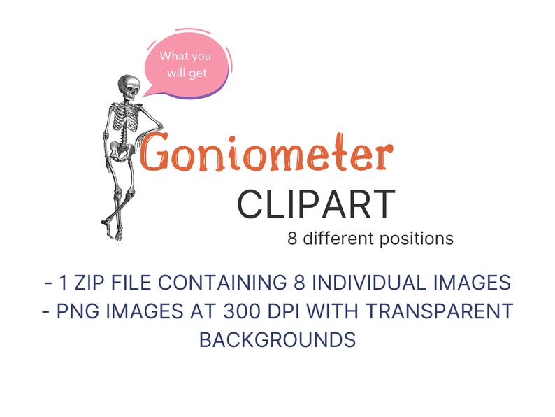 Goniometer Digital Clip Art. PT and OT Clip Art. Goni Medical - Etsy
