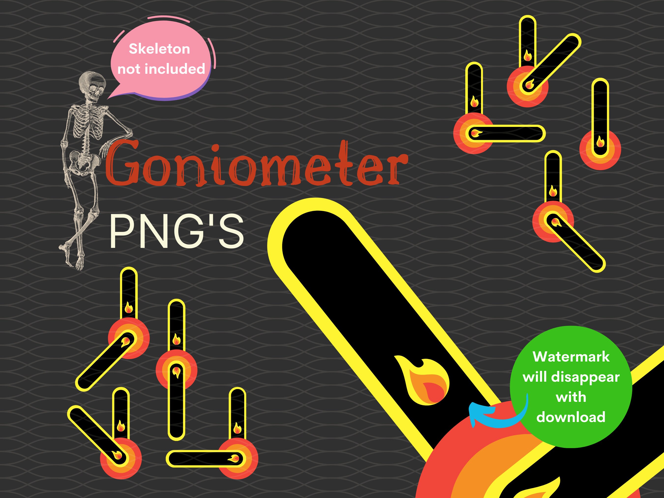 Goniometer Digital Clip Art. PT and OT Clip Art. Goni Medical Art. - Etsy