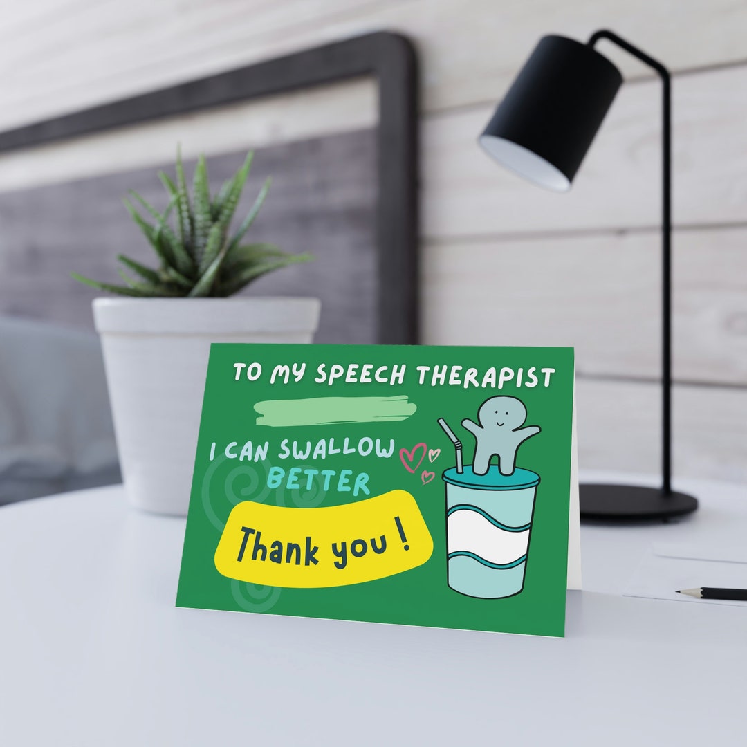 Thank You Card for Slp's. Physical Thank U. Thank You to an Speech ...
