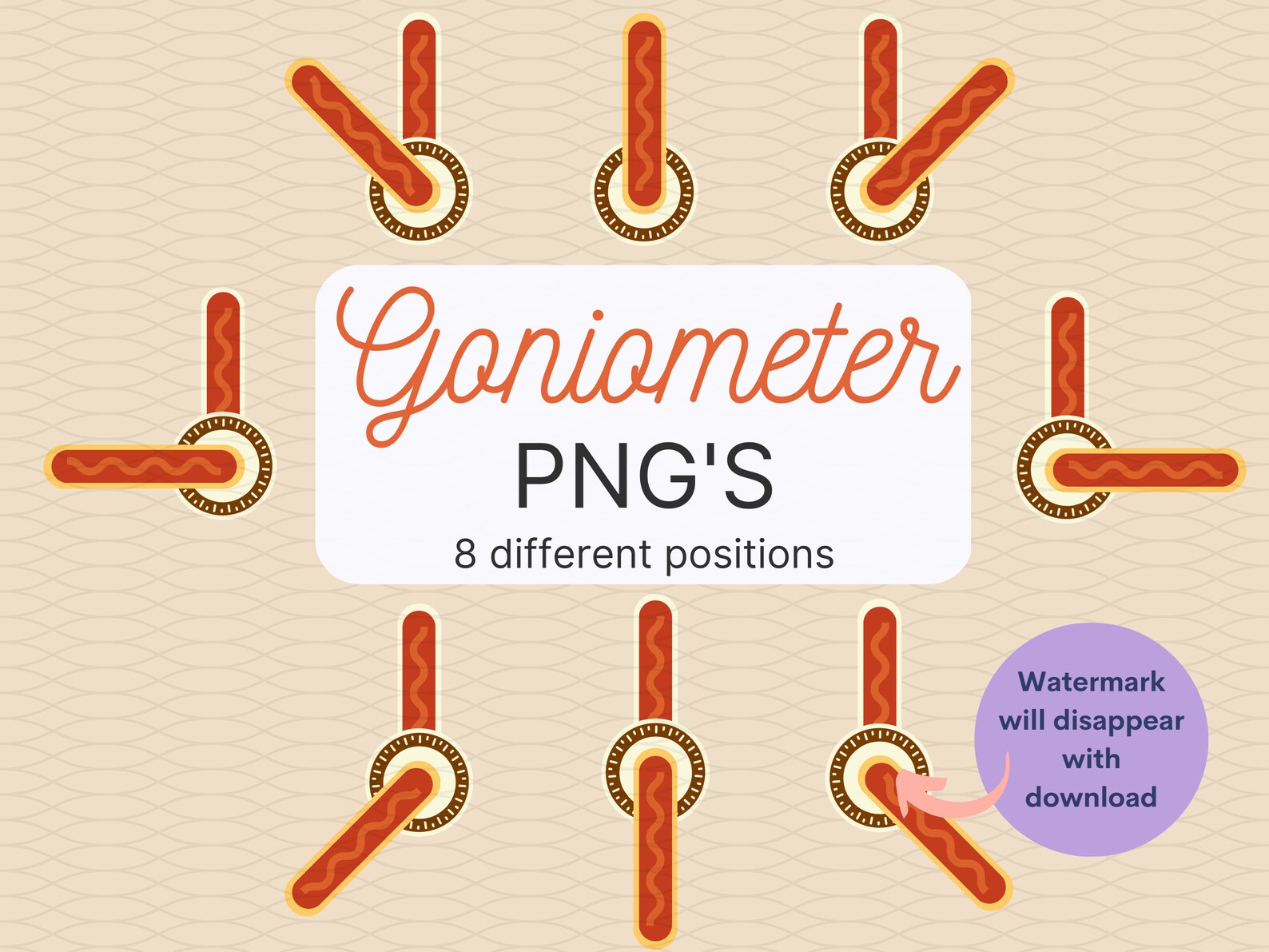 Goniometer Digital Clip Art. PT and OT Clip Art. Goni Medical Art. - Etsy