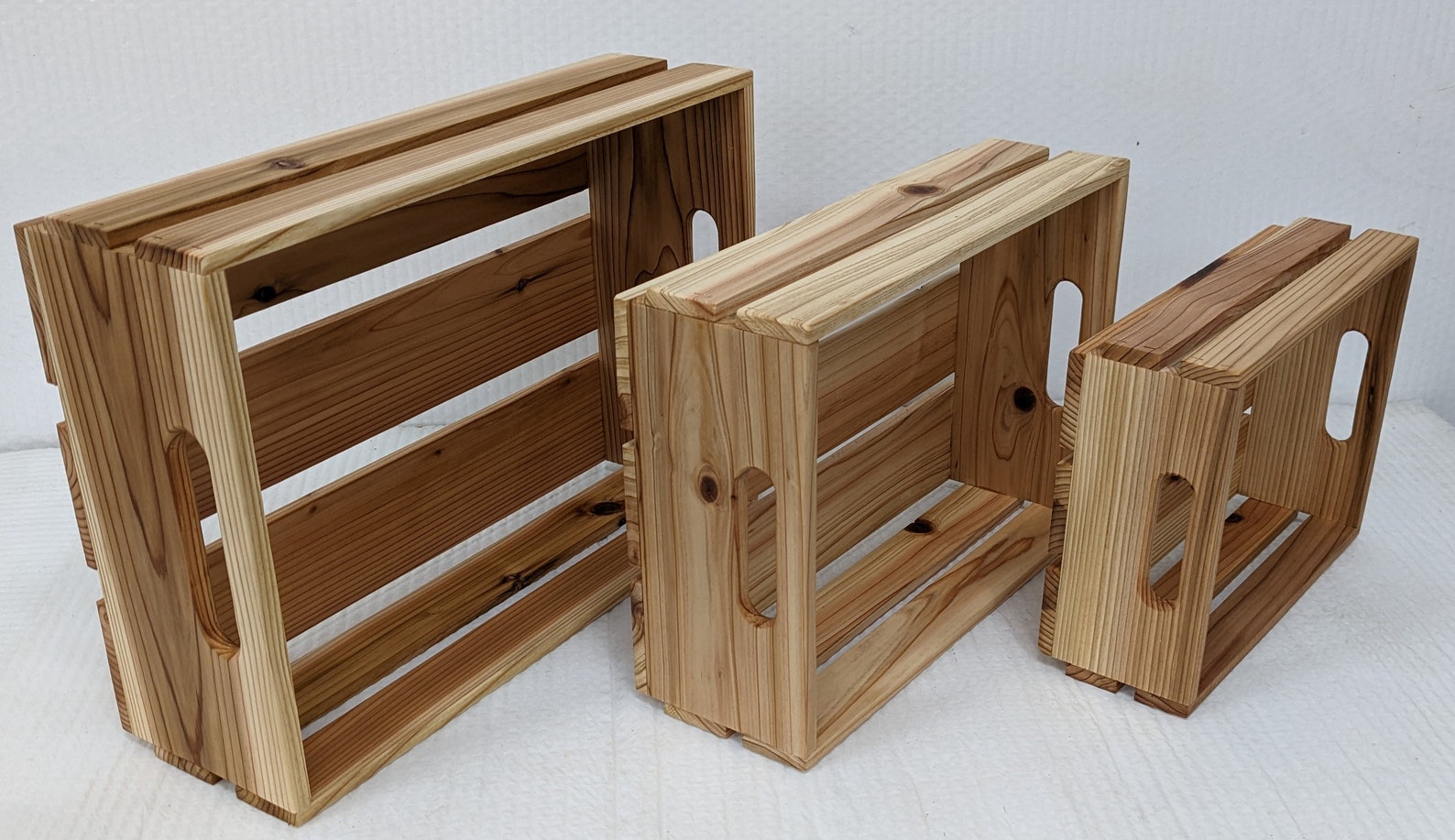 Cedar Farmhouse Crates - Set of 3 - Handcrafted Wooden Boxes - Etsy