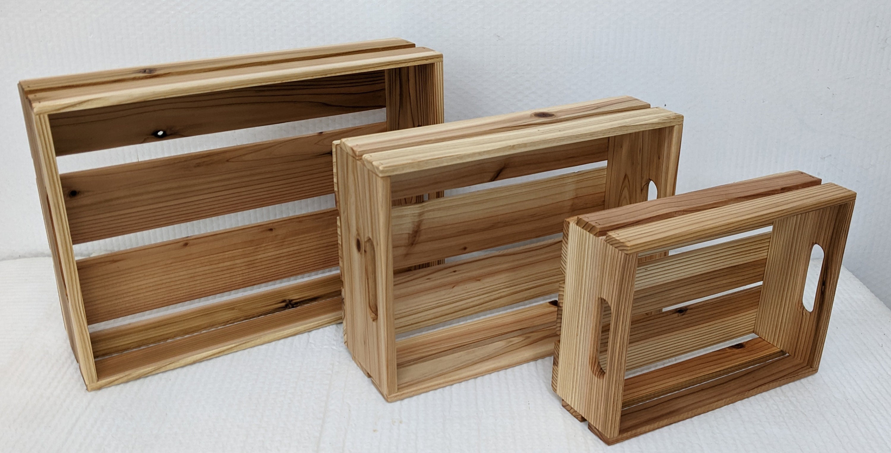 Cedar Farmhouse Crates - Set of 3 - Handcrafted Wooden Boxes - Etsy