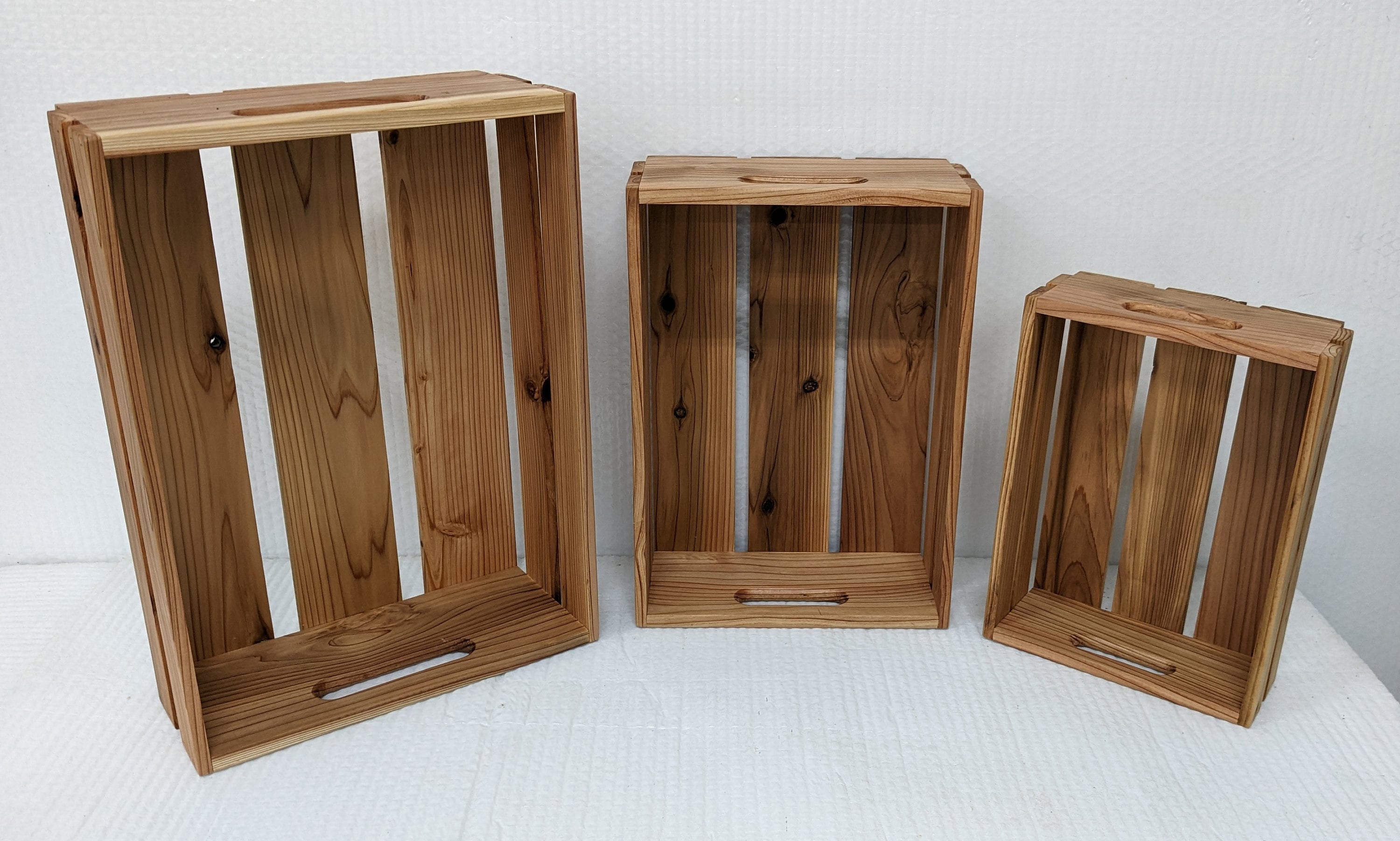 Cedar Farmhouse Crates - Set of 3 - Handcrafted Wooden Boxes - Etsy