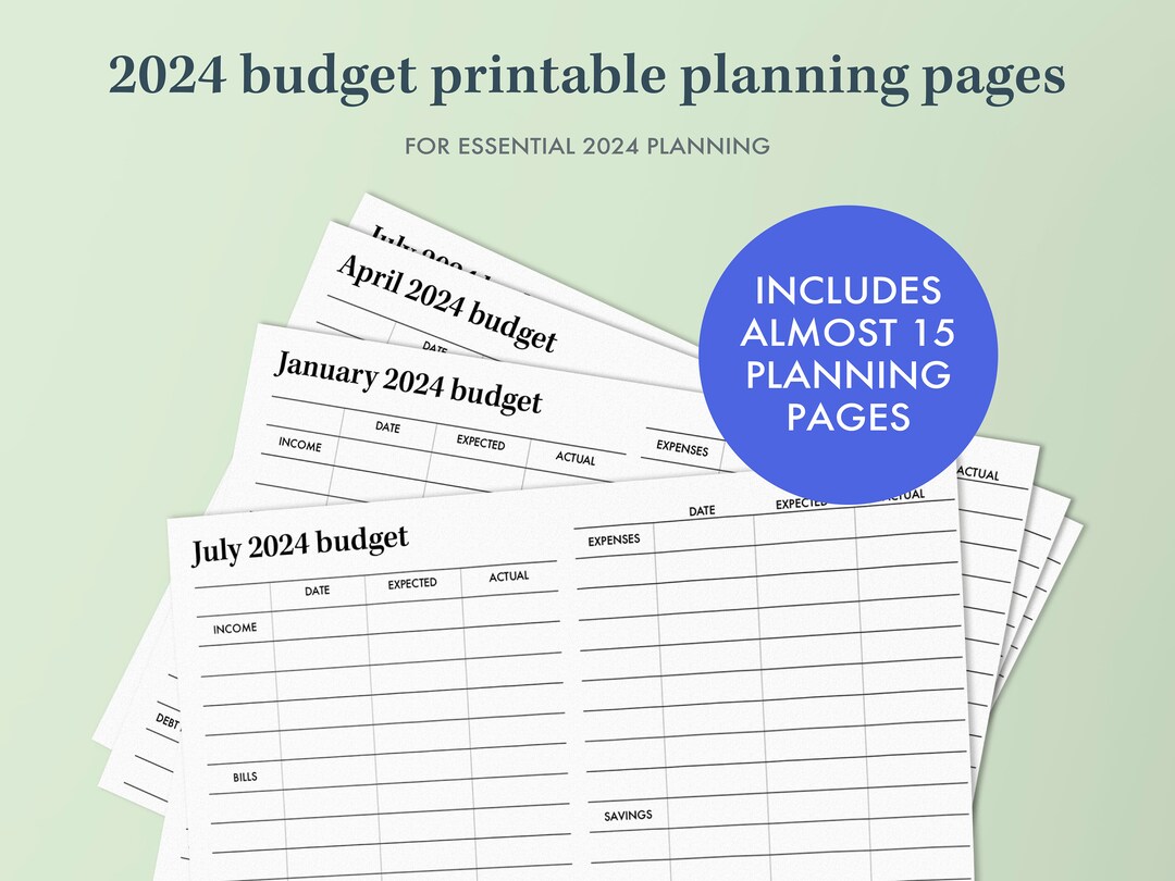 2024 Monthly Budget Printable Planner Minimalist Dated Planner All in ...