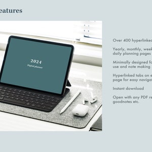 Minimalist Digital Planner 2024 Dated iPad Planner With Hyperlinked ...