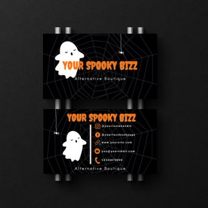 Spooky Ghost Business Card Template / Halloween, Instant Download ...