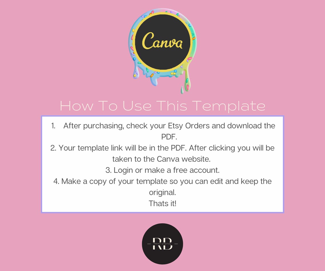 Donut Canva Business Card Template / Sweets, Confectionary, Sweet Shop ...