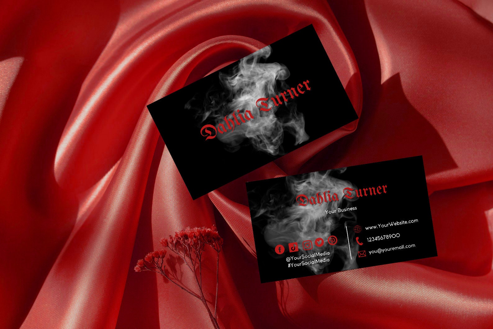 Black and Red Gothic Alternative Business Card / Dark, Alternative ...
