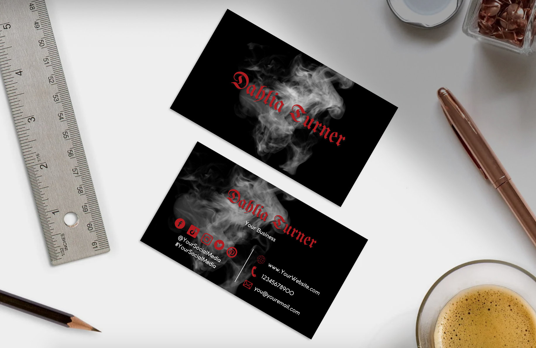 Black and Red Gothic Alternative Business Card / Dark, Alternative ...