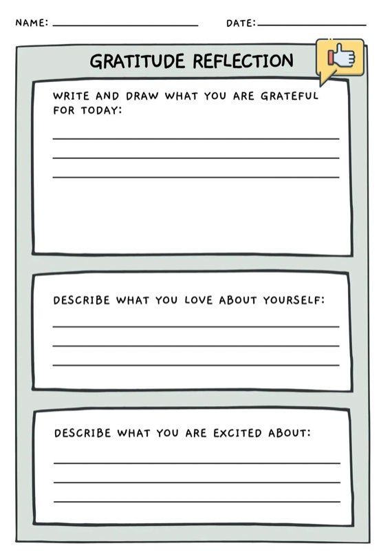 Gratitude Worksheet - Etsy