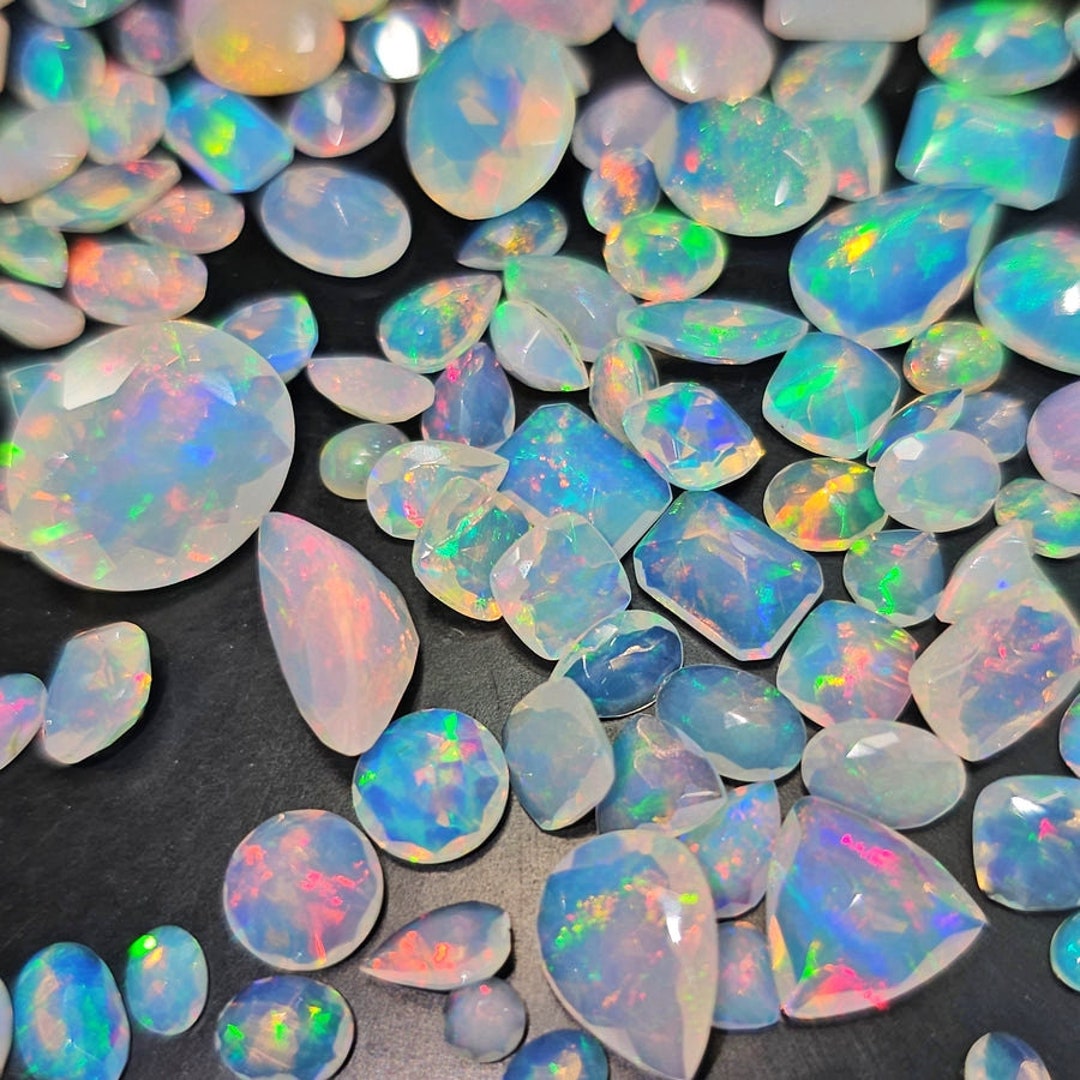 Faceted Welo Opal Gemstone Lot: Ethiopian Cut, Mix Shape - Etsy