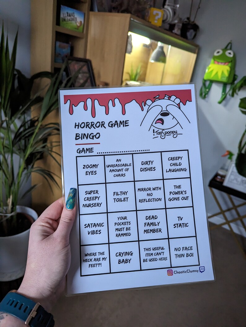 Laminated Horror Game Bingo - Etsy