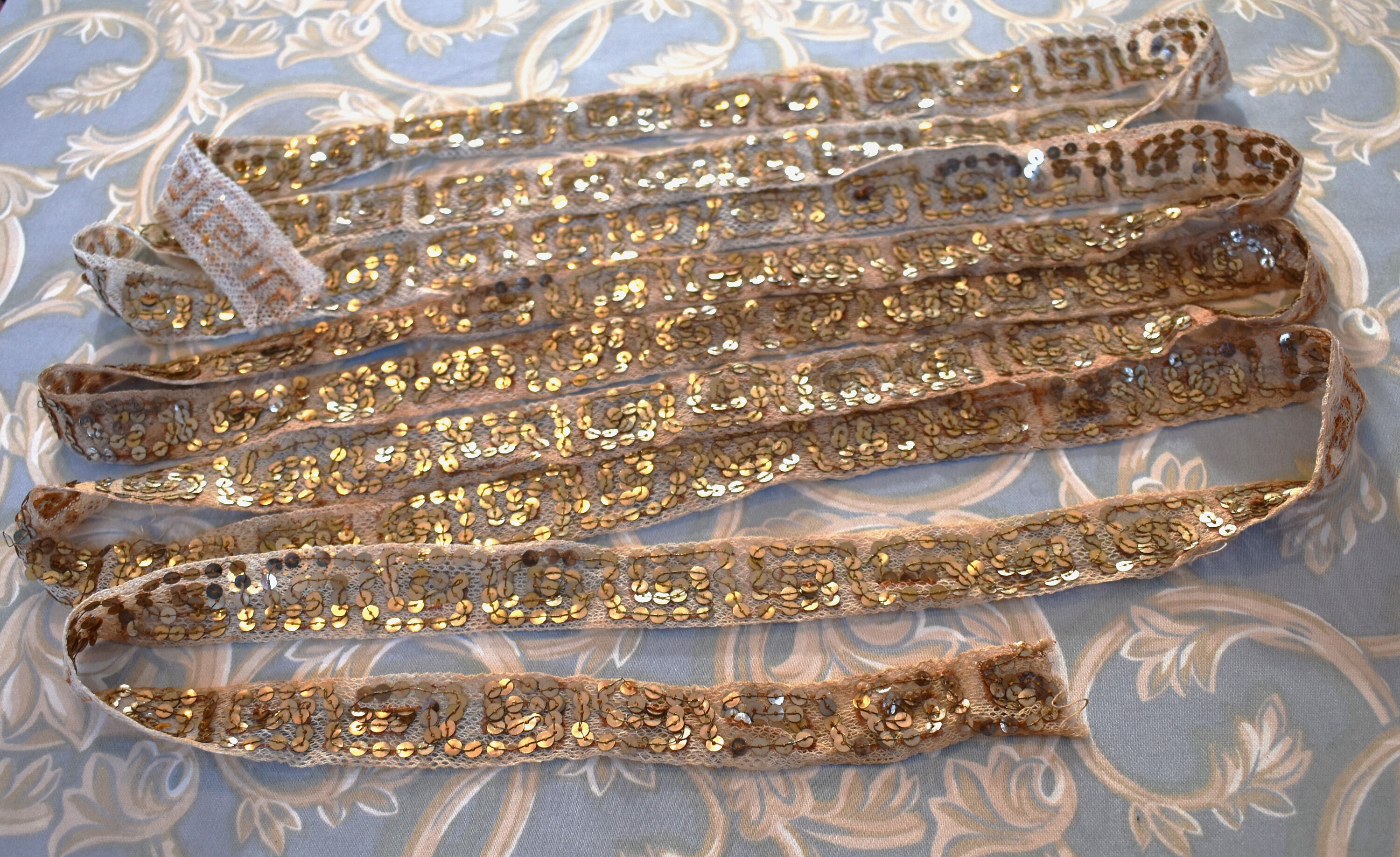Greek Key Sequin Trim Gorgeous Antique 152 Inch Decorative - Etsy