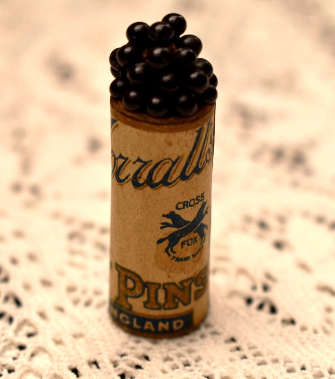 Antique Berry Pin Cushion: Victorian Abel Morrall's Black Glass Pins - Etsy