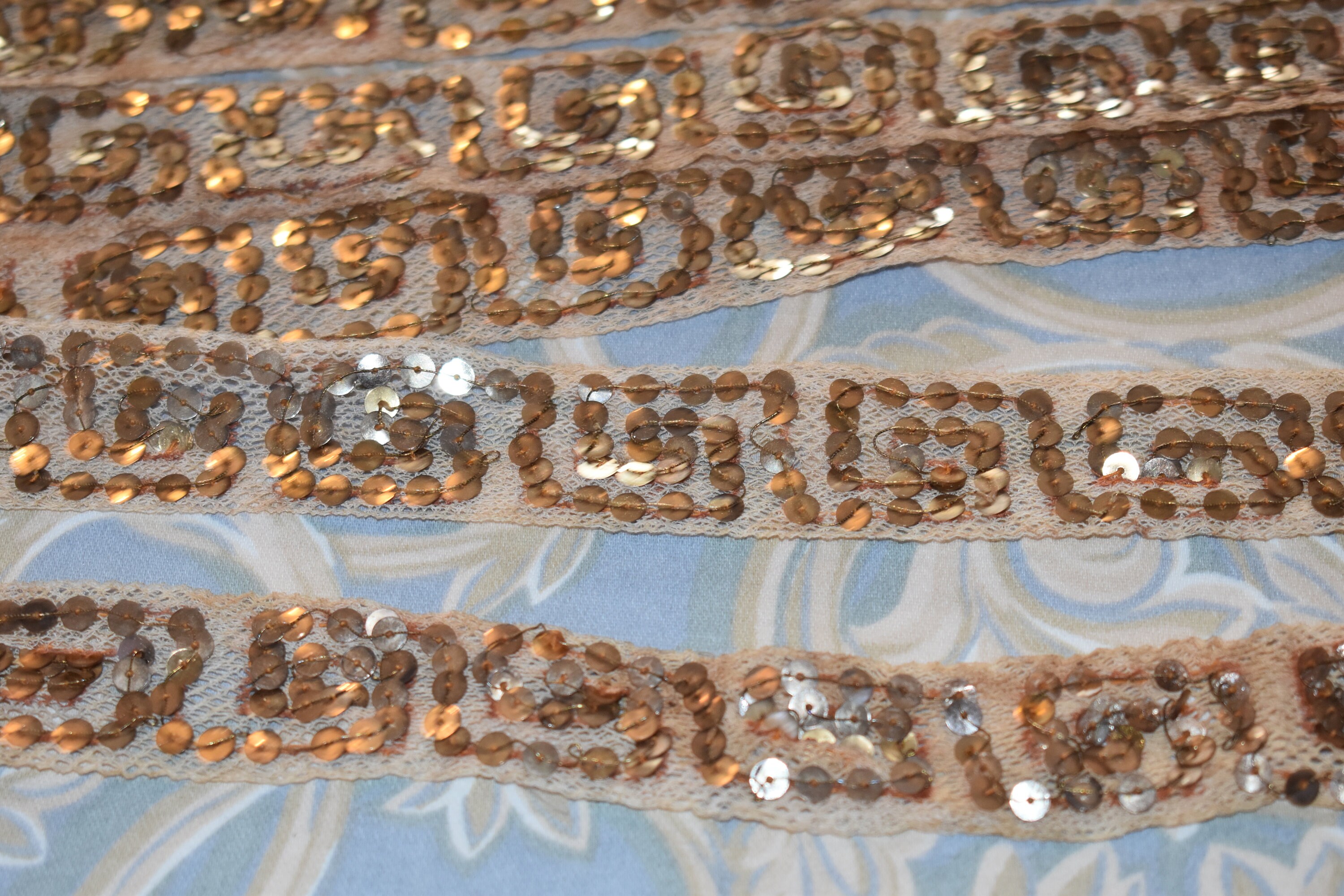 Greek Key Sequin Trim Gorgeous Antique 152 Inch Decorative - Etsy