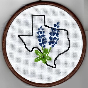 Texas and Bluebonnets Cross-stitch Pattern [PDF] - Etsy
