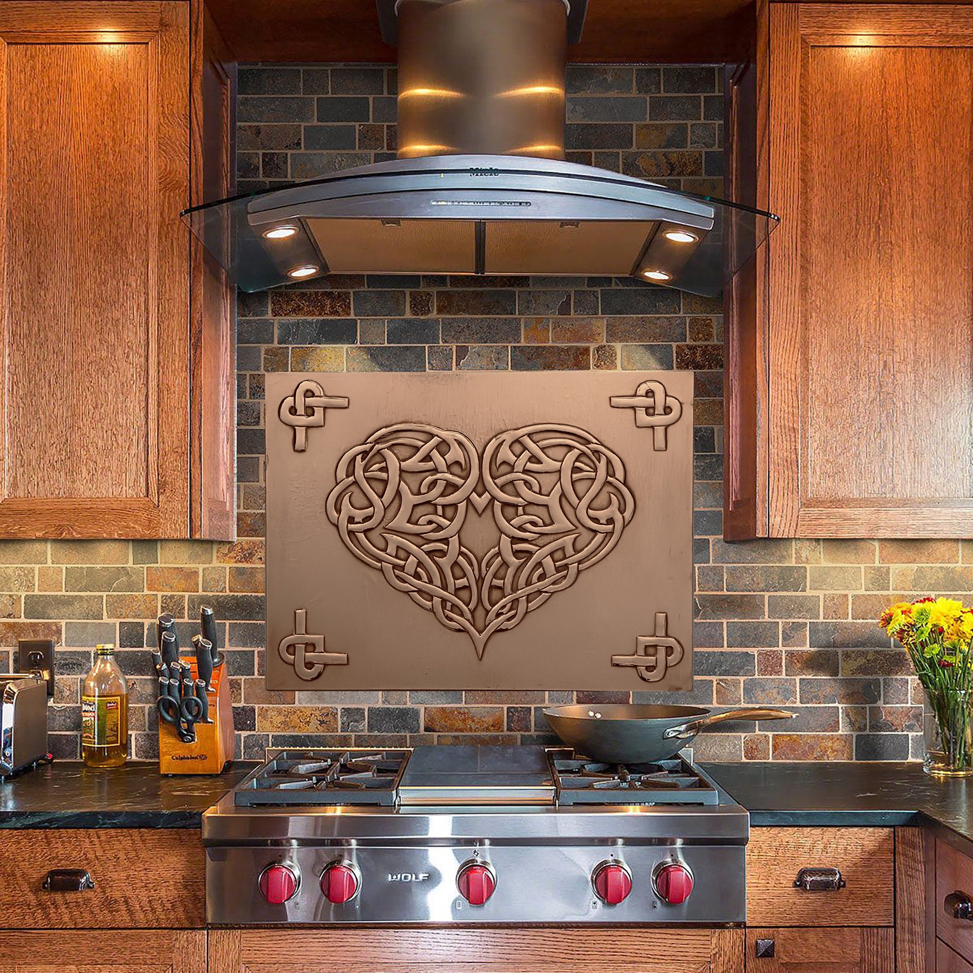 Heart Kitchen Copper Backsplash Handmade Copper Tile Indoor and Outdoor ...