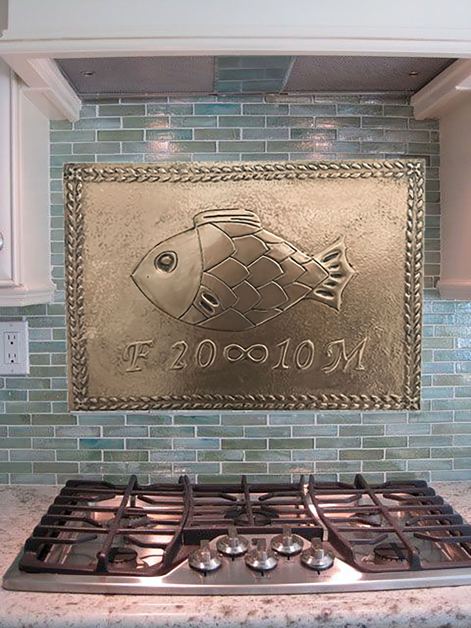 Copper Fish Design, Kitchen Backsplash Wall Decor Unique, Handmade ...