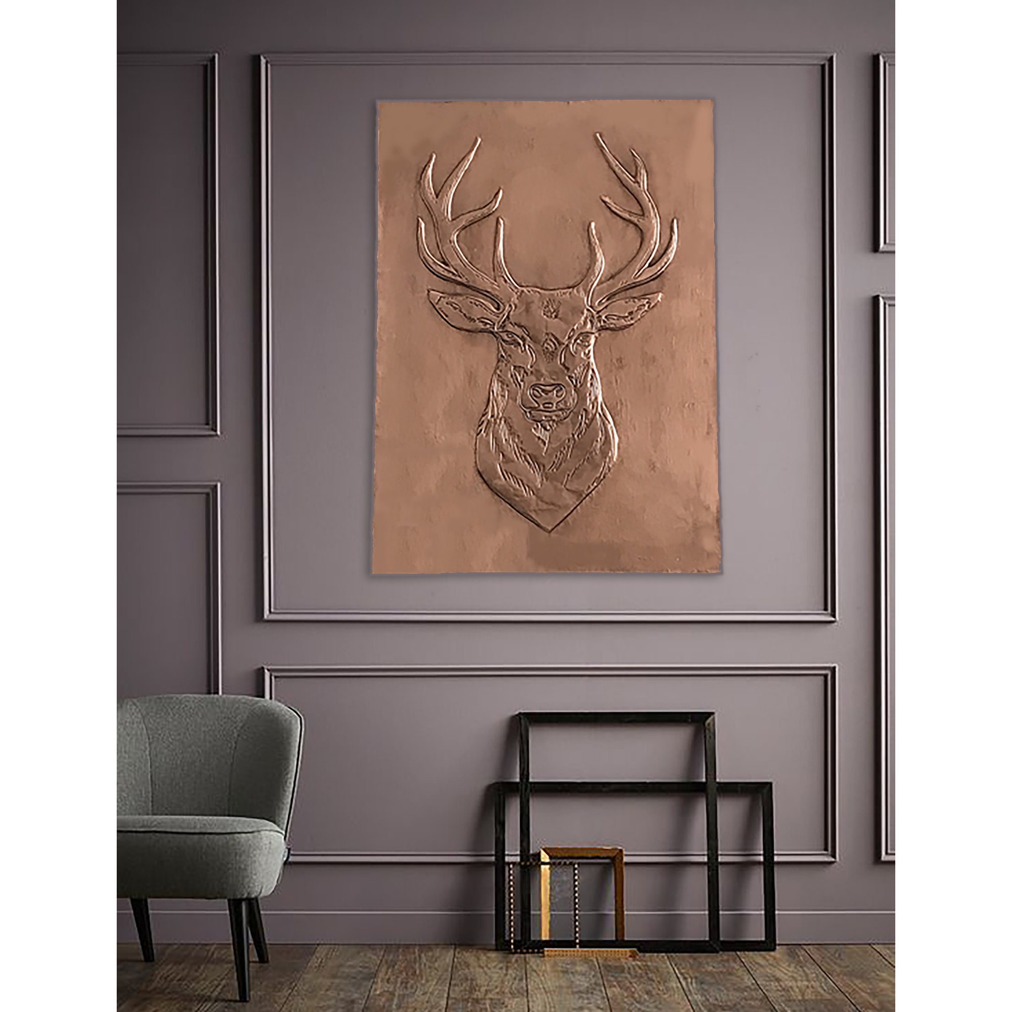 Copper Deer Animal Metal Wall Art Wall Decor Copper Wall Tile Fireplace Top Wall Art - Etsy