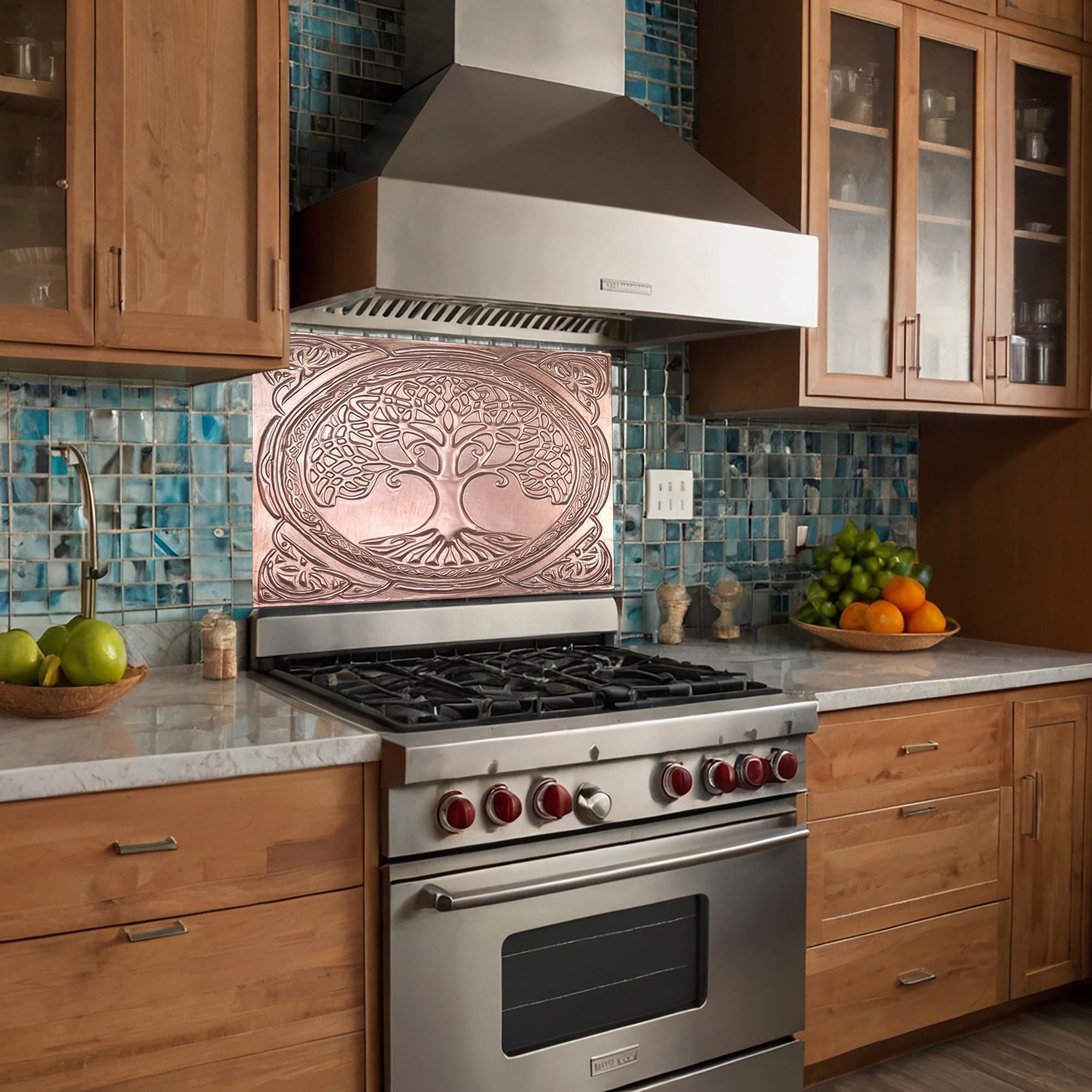 Handmade Copper Tile Backsplash Unique Wall Art and Kitchen Decor ...