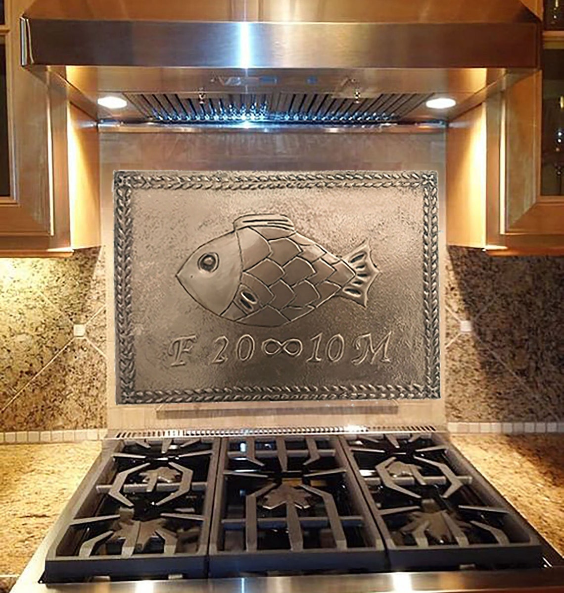 Copper Fish Design, Kitchen Backsplash Wall Decor Unique, Handmade ...