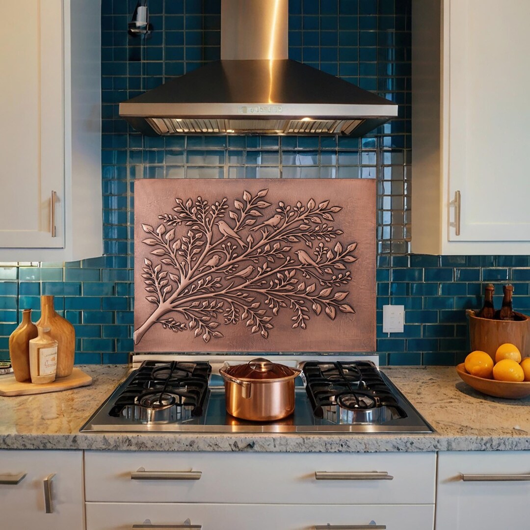 Tree Branches Copper Kitchen Backsplash Copper Tile Wall Decor for ...