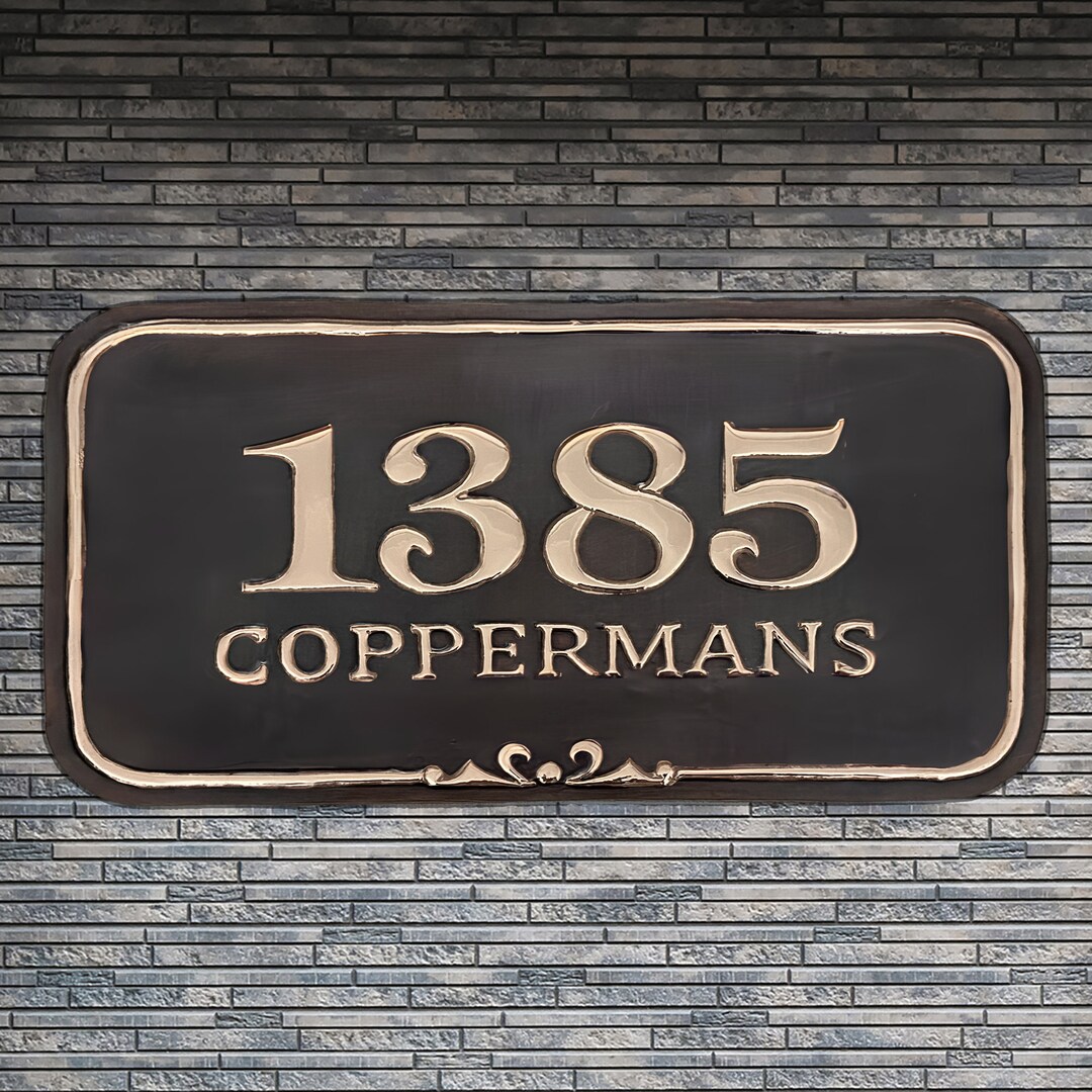 Personalized Copper House Number Sign - Custom Address Plaque for Doors ...