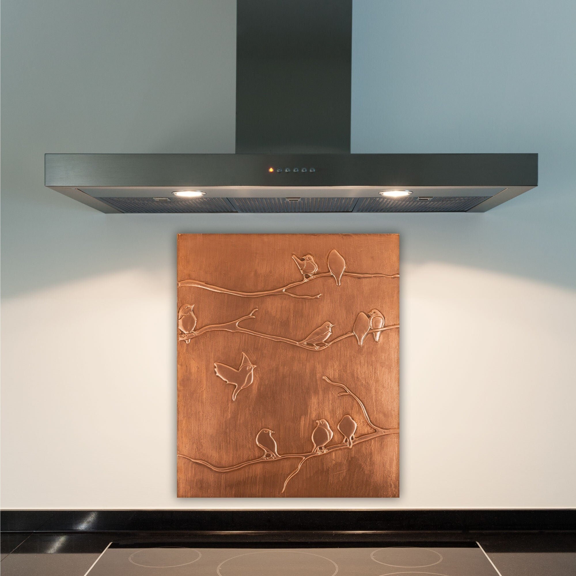 Birds Kitchen Copper Backsplash Handmade Copper Tile Wall Decor Wall ...