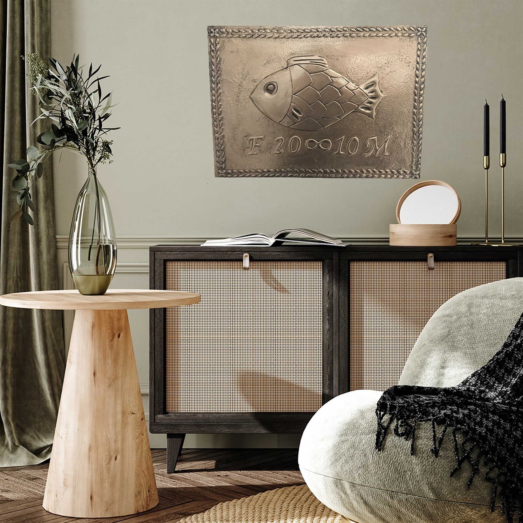 Copper Fish Design, Kitchen Backsplash Wall Decor Unique, Handmade ...