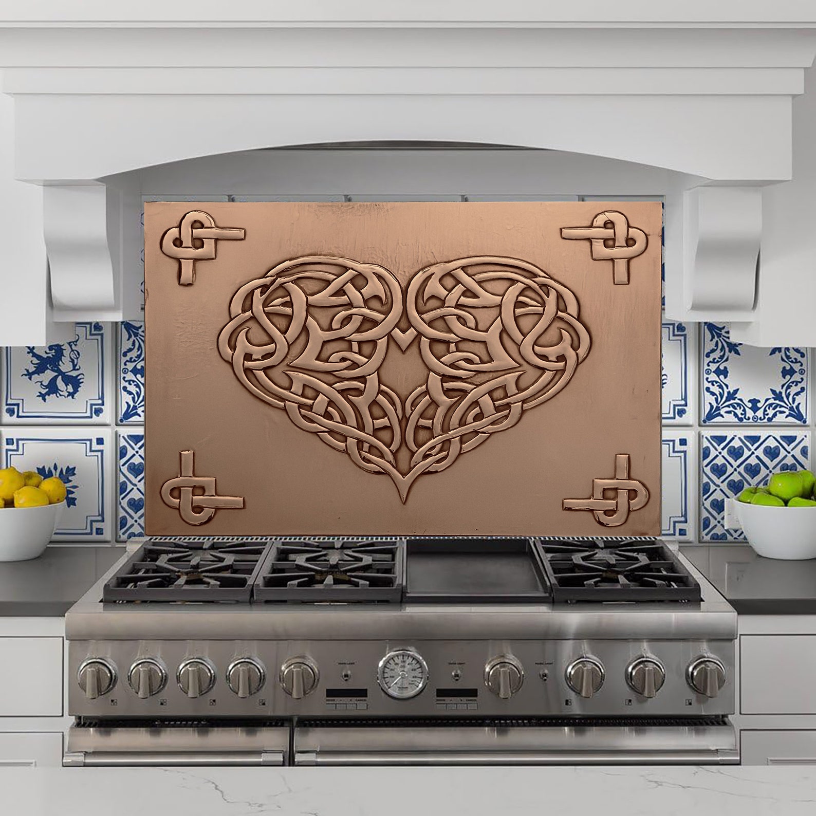 Heart Kitchen Copper Backsplash Handmade Copper Tile Indoor and Outdoor ...