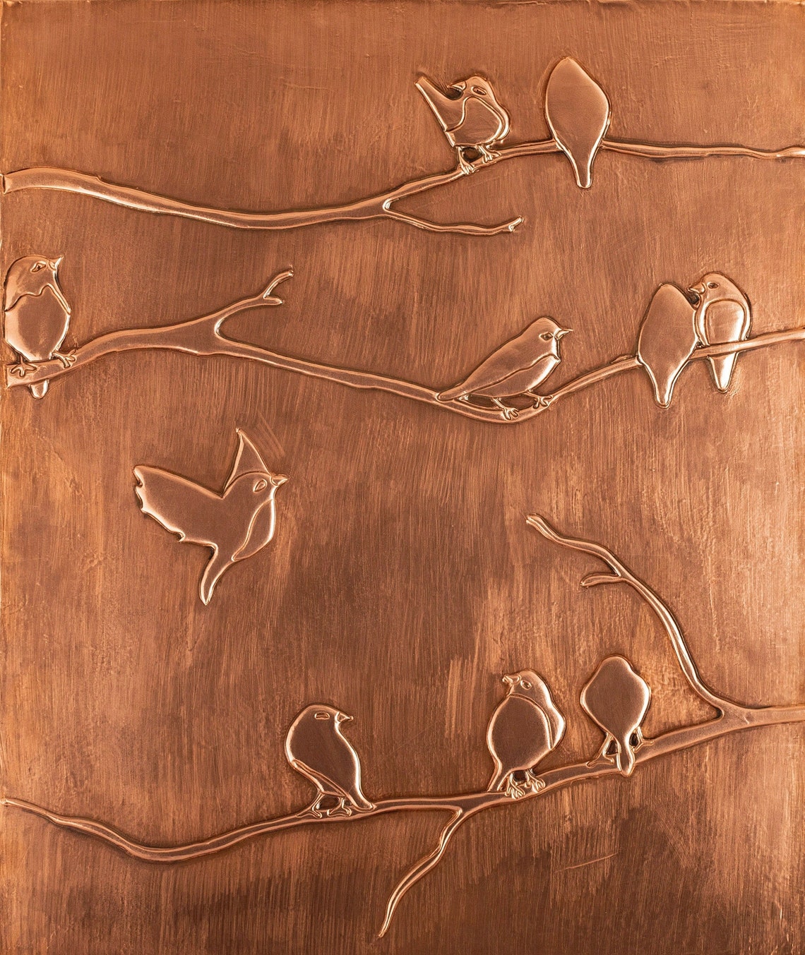 Birds Kitchen Copper Backsplash Handmade Copper Tile Wall Decor Wall ...