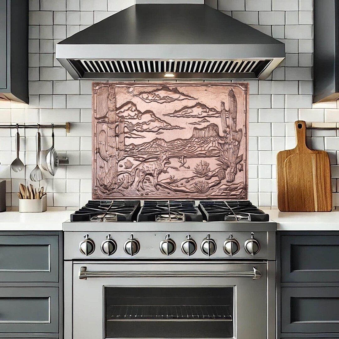 Southwestern Handmade Copper Backsplash for Kitchen | Southwestern ...