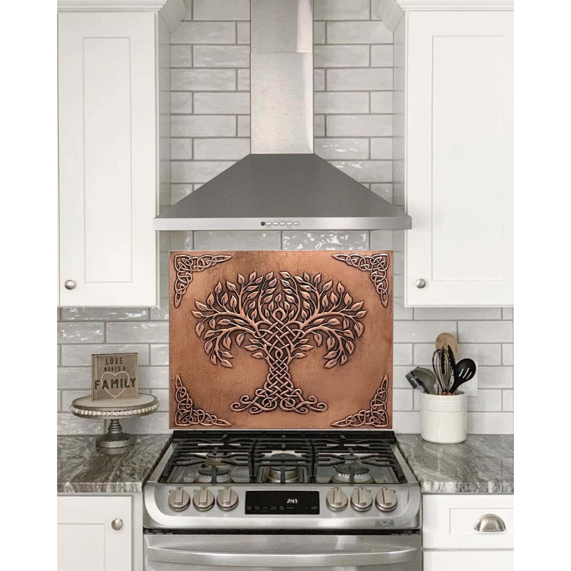 Copper Decor, Celtic Tree of Life, Handmade Kitchen Backsplash, Wall ...