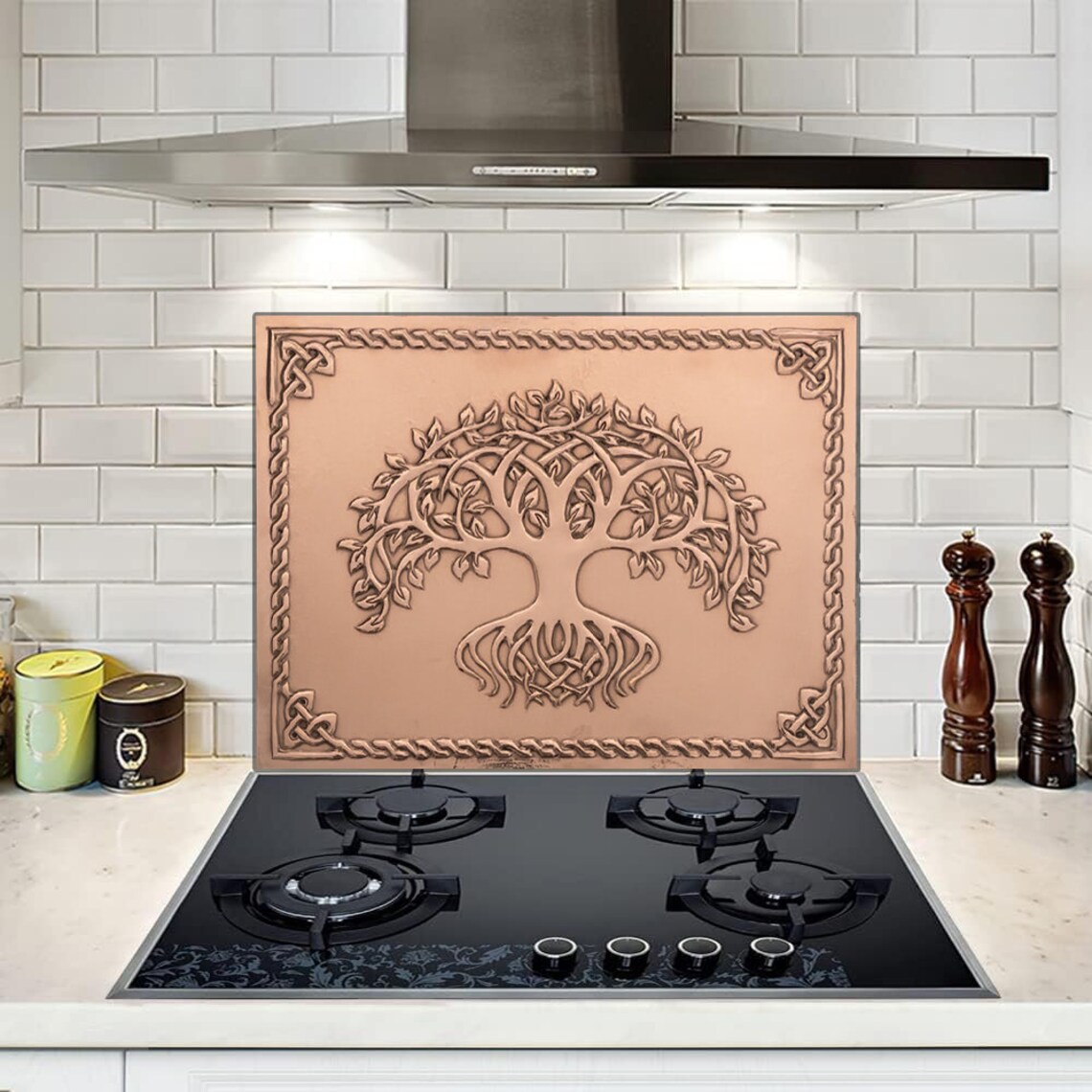 Copper Decor Celtic Tree of Life Handmade Kitchen Backsplash - Etsy