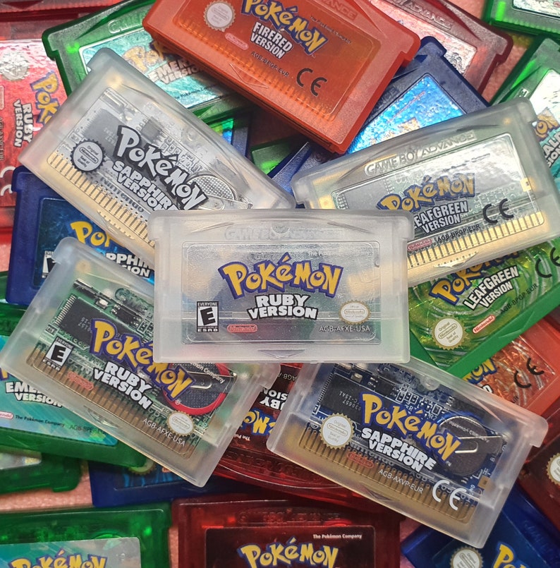 Gameboy Pokemon Emerald, Ruby & Sapphire Cartridge Replacement Sticker ...