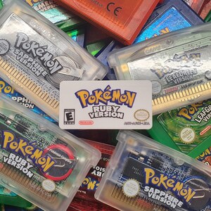 Gameboy Pokemon Emerald, Ruby & Sapphire Cartridge Replacement Sticker ...
