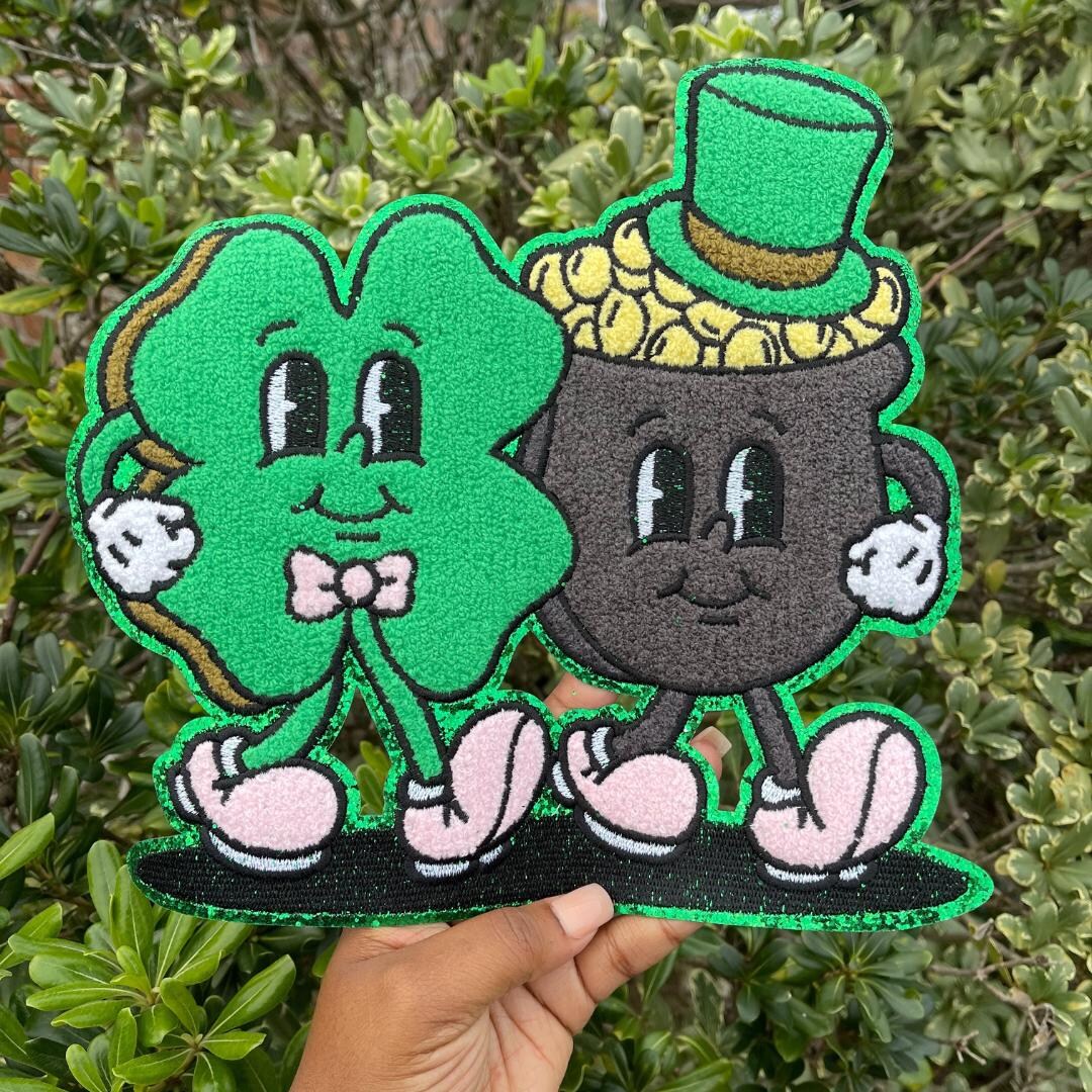 Lucky Clover + Iron Patch + Diy St.patricks Day + Sequin Patch + 4 Leaf ...