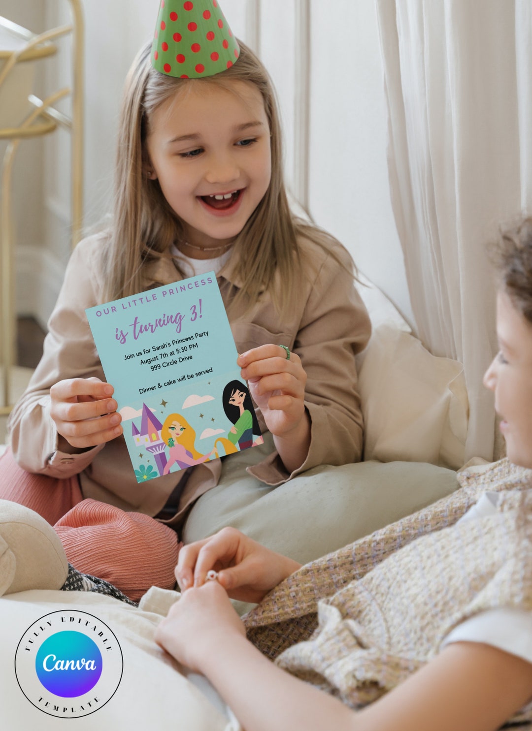 Princess Party Invitation DIY Invitation Canva Template - Etsy