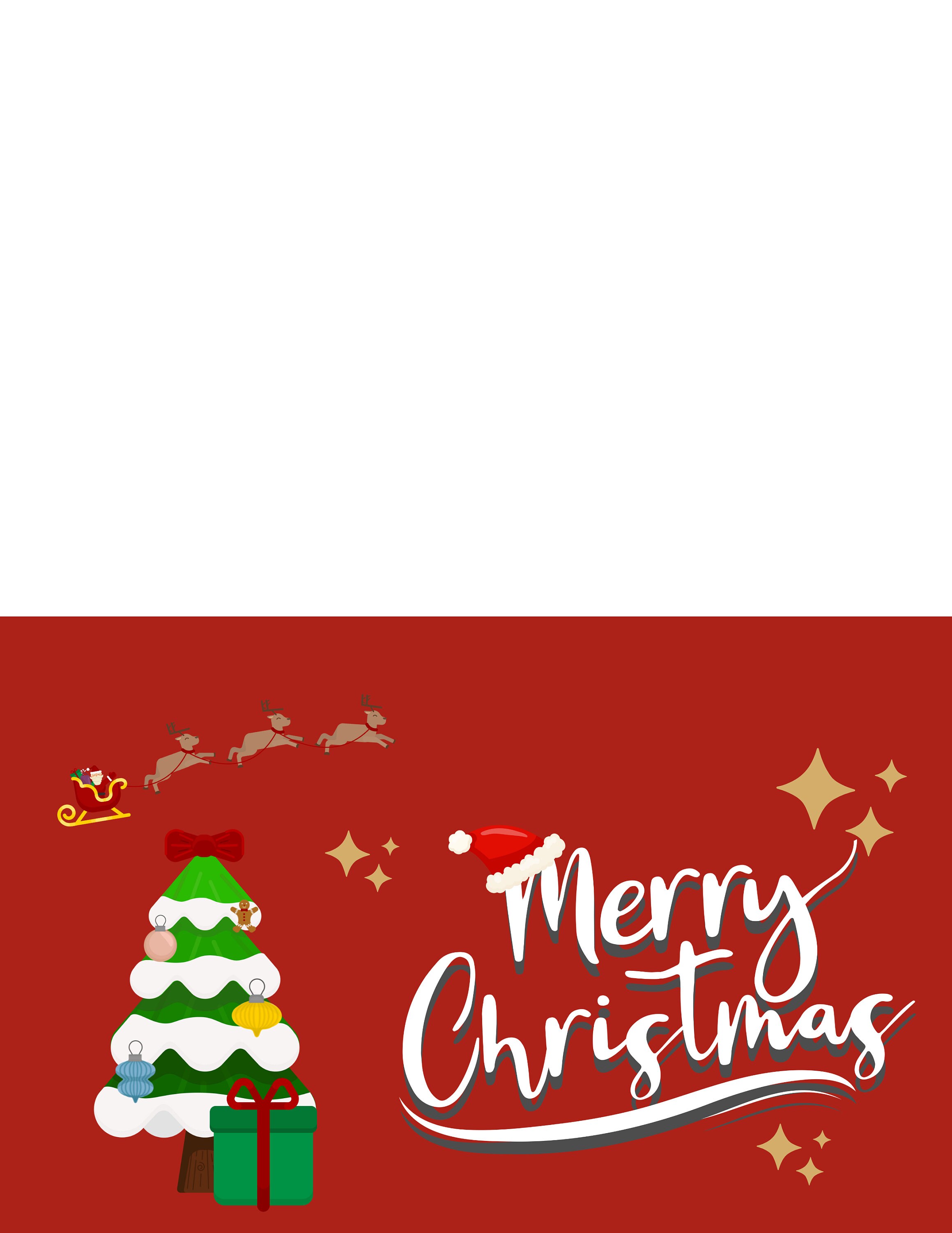 Printable Christmas Tree Christmas Card, Merry Christmas Card, Happy ...