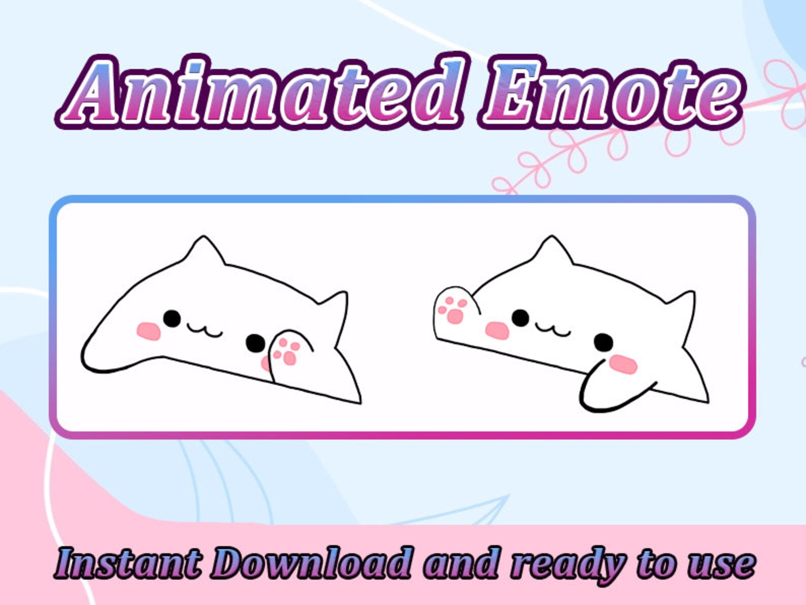 White Animated Bongo Cat Emote | ANIMATED Cat Emote Twitch, Discord ...
