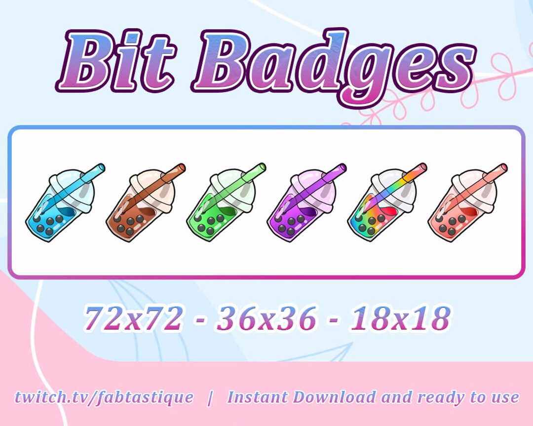 6x Bubble Tea Sub/bit Badges Twitch | Boba Badges for Twitch, Discord ...