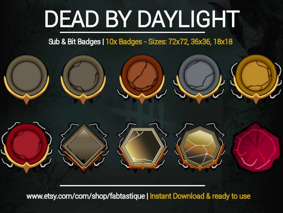 12x Dead by Daylight Sub Badges Twitch | DBD Sub Badges | Dead by ...