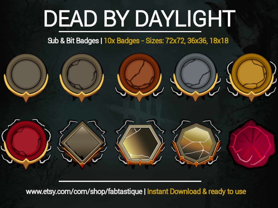 12x Dead by Daylight Sub Badges Twitch | DBD Sub Badges | Dead by ...