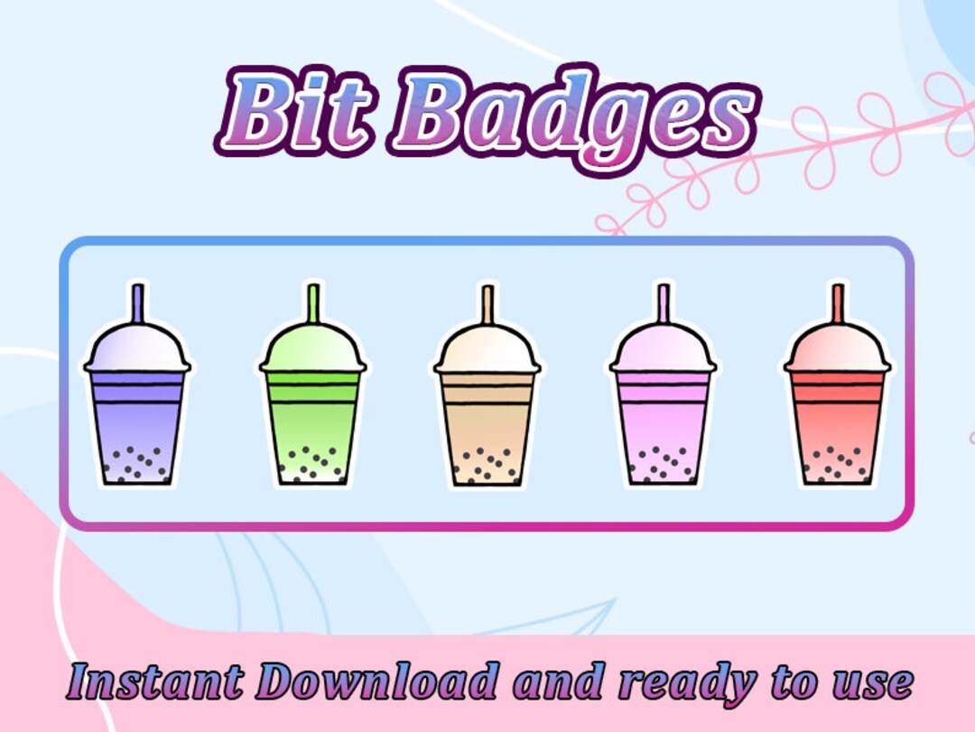 5x Boba Bit Badges for Twitch Stream | Bubble Tea Bit Badges | Twitch ...