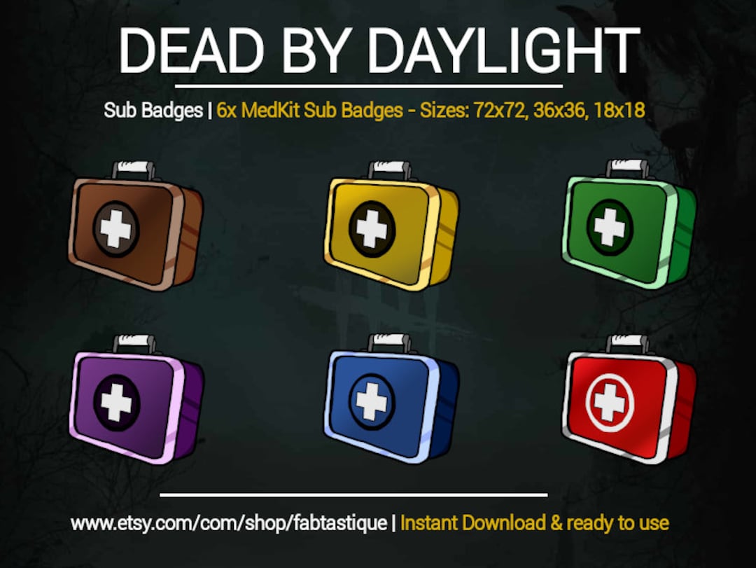 6x Medkit Dead by Daylight Sub Badges for Twitch DBD Sub/bit Badges ...